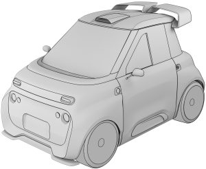 This is what the microcar looks like, which will be assembled at the ex ...
